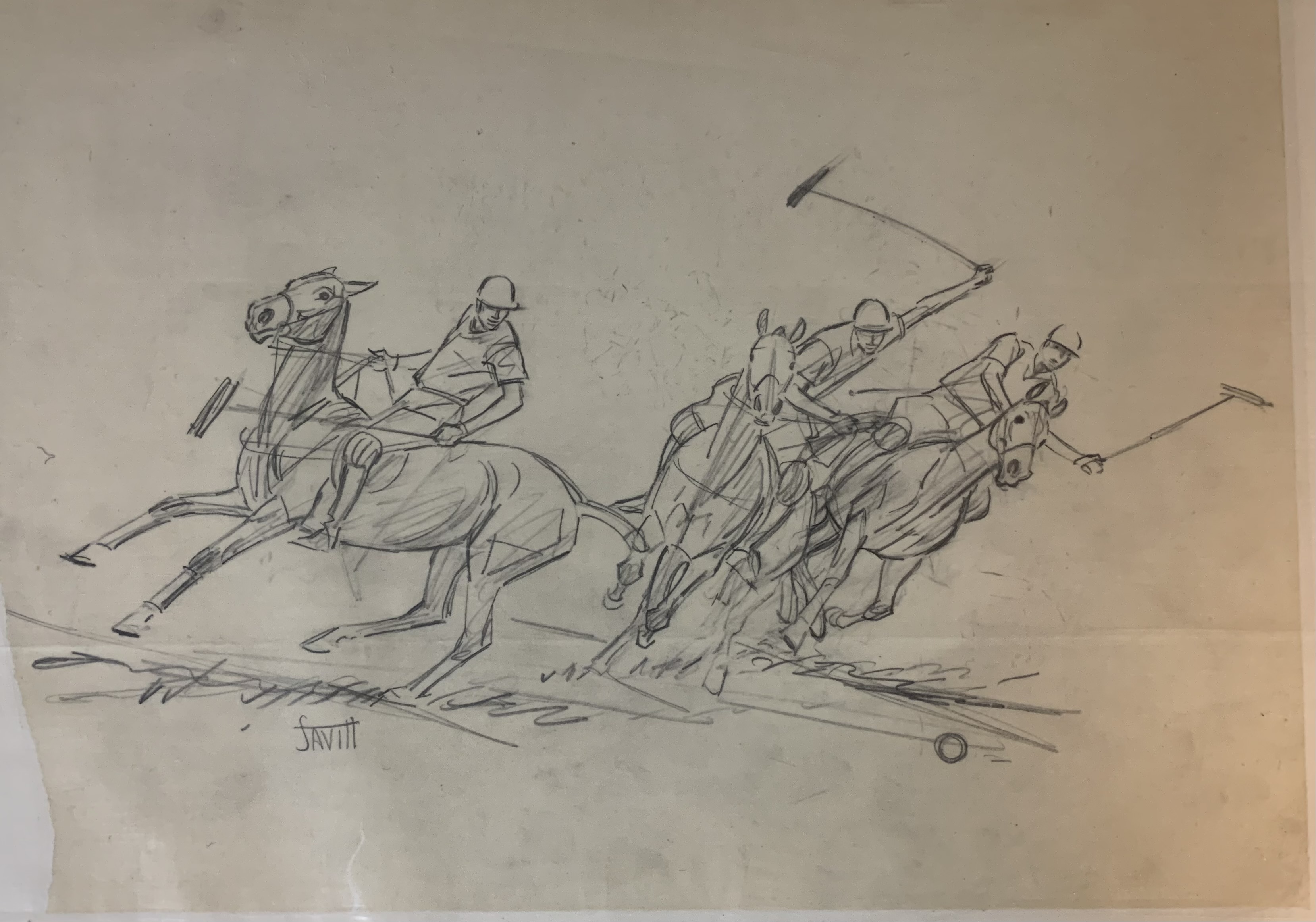 Polo pencil sketch – Sam Savitt original artwork & signed reproductions