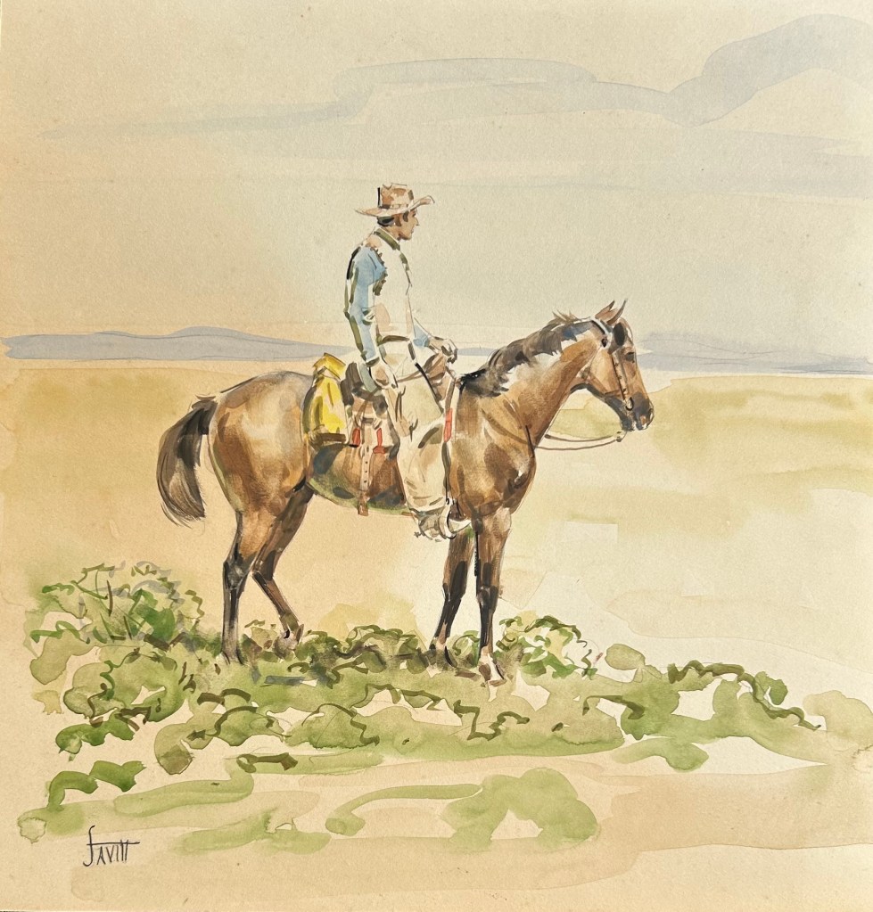 Cowboy on the range – Sam Savitt original artwork & signed reproductions